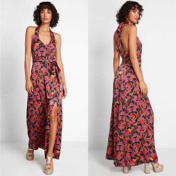 Modcloth | Dresses | Modcloth Well Meet Again Halter Maxi Dress | Poshmark